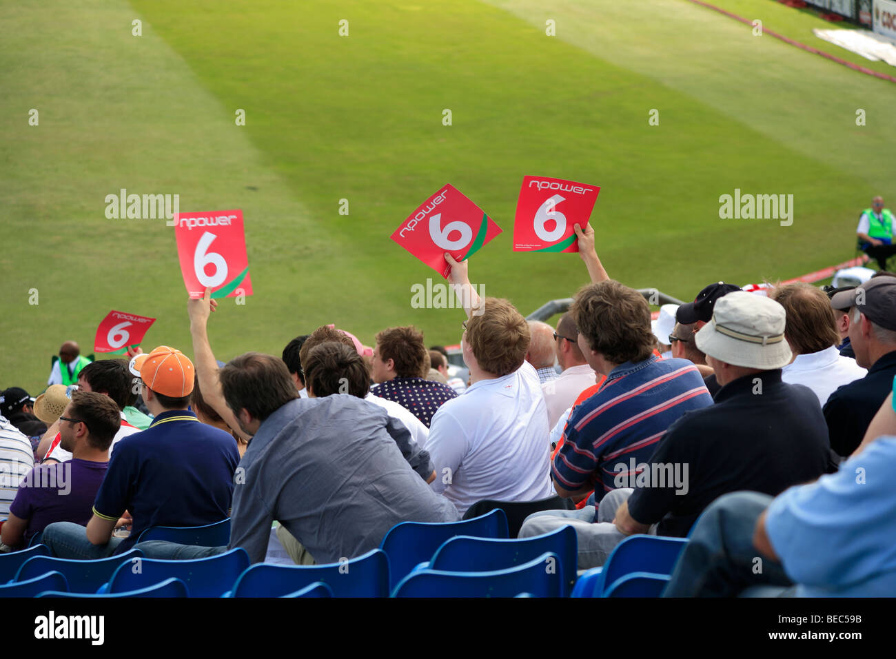 Cricket Supporters celebrating four runs Headingly Carnegie Stadium ...