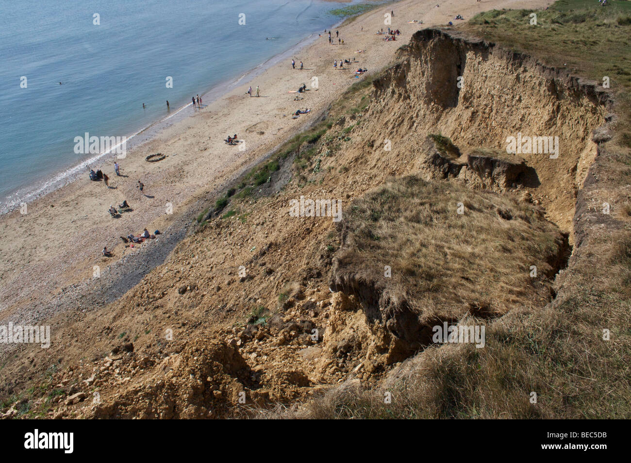 Landslip on Charmouth Cliffs Stock Photo - Alamy