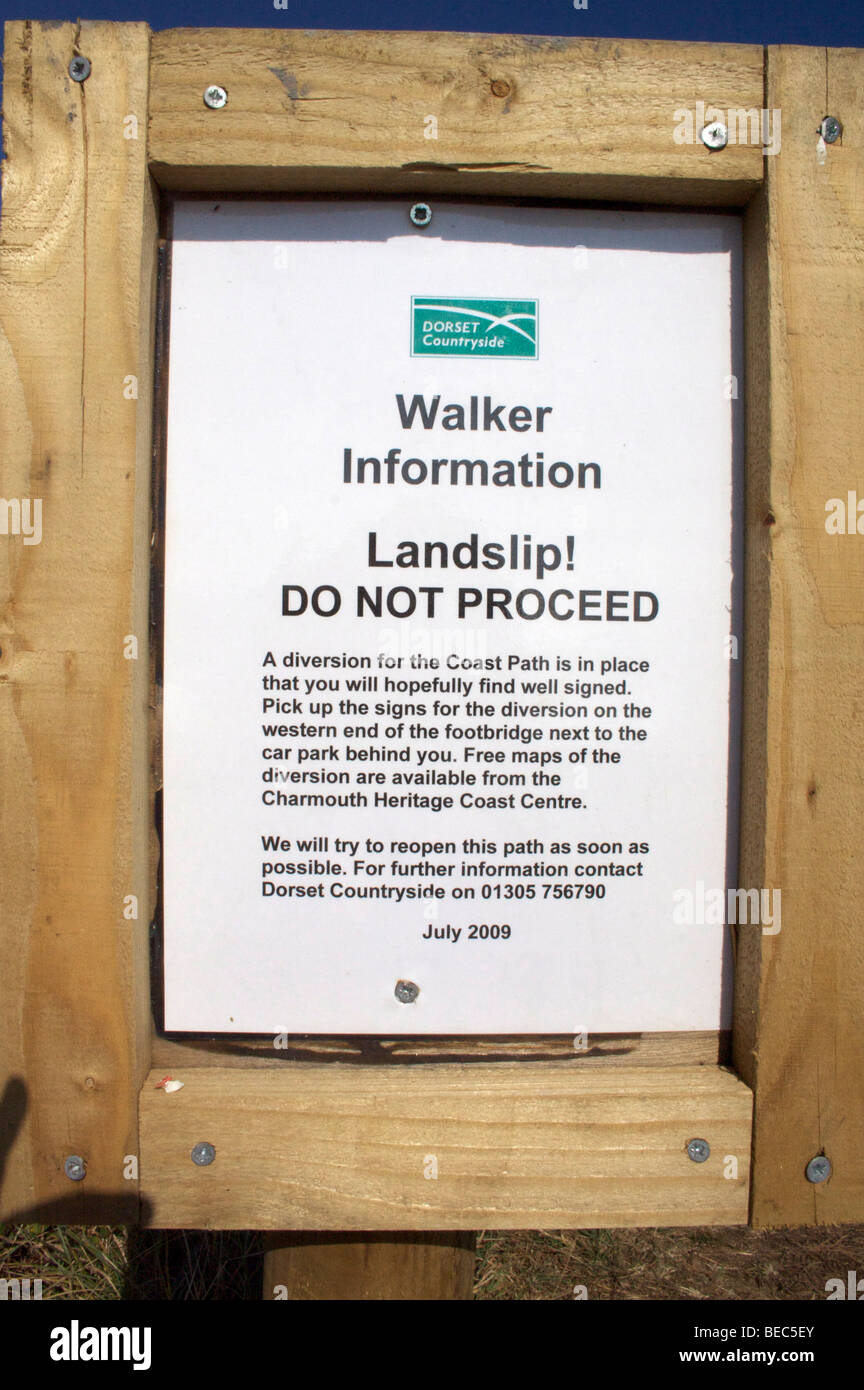 Warning sign landslip hi-res stock photography and images - Alamy