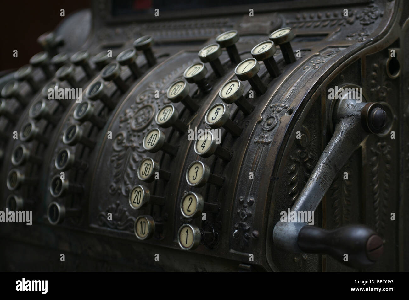 An old cash register close-up Stock Photo - Alamy