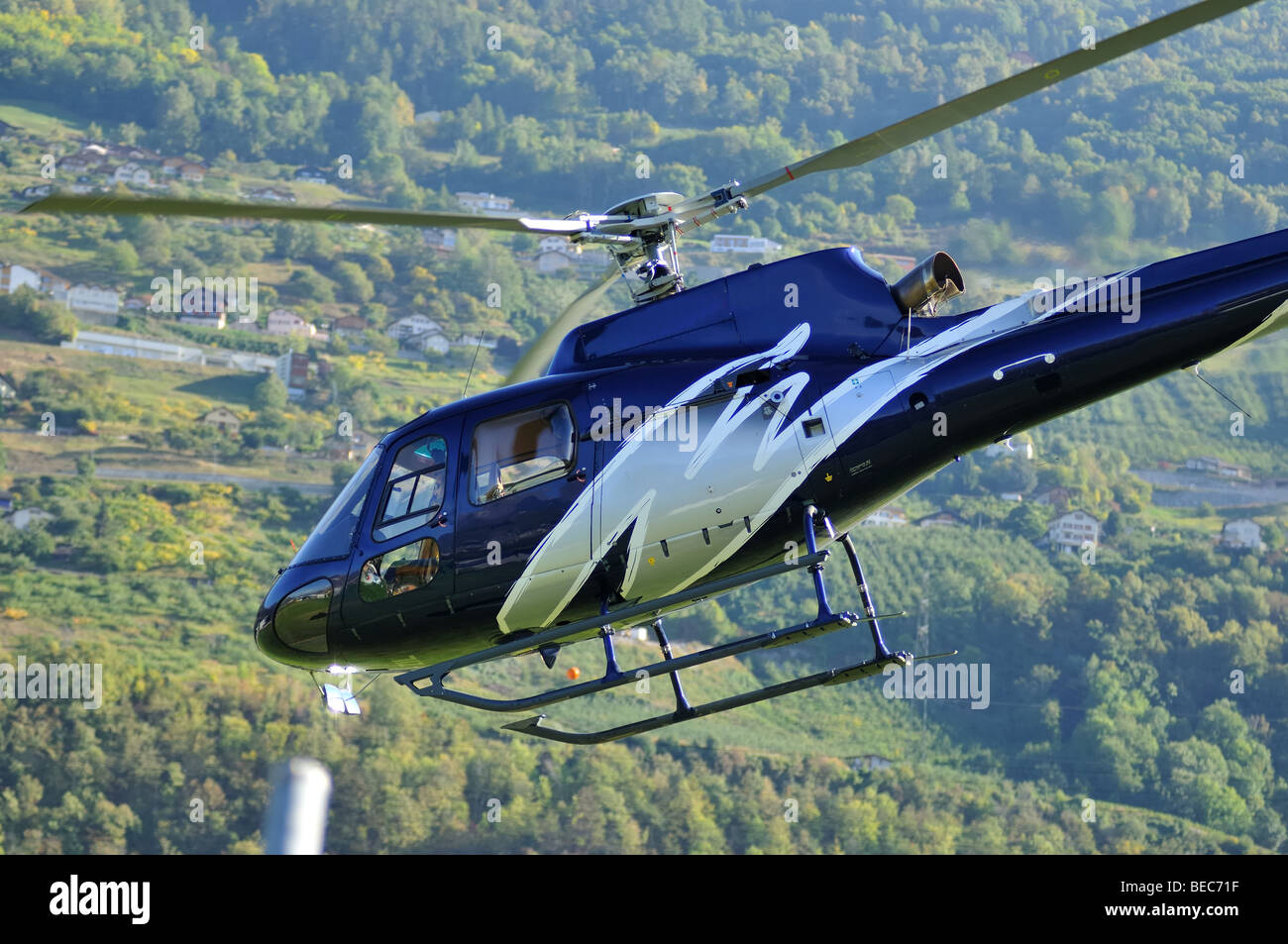 blue light utility helicopter Stock Photo - Alamy