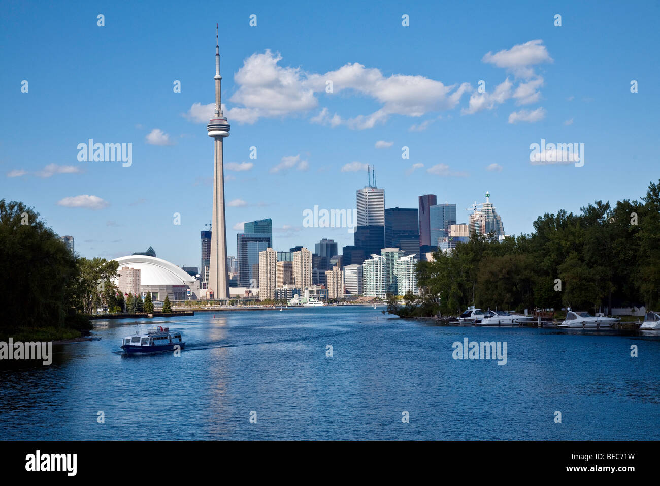 Toronto;Ontario;Canada, CN Tower; Lake Ontario and the Waterfront with ...