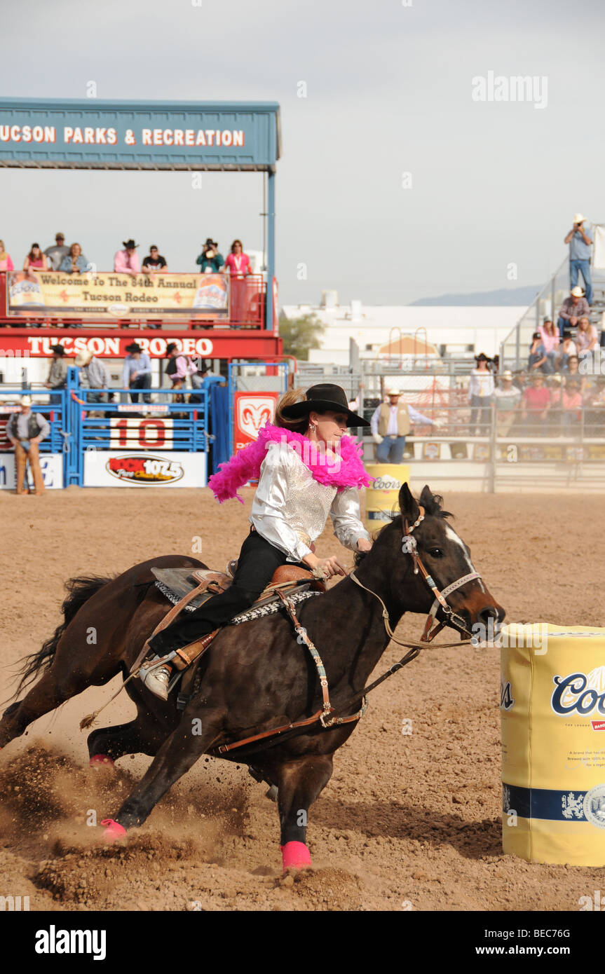 Cowgirls perform at the 84th Annual Tucson Rodeo, also know as Fiesta ...