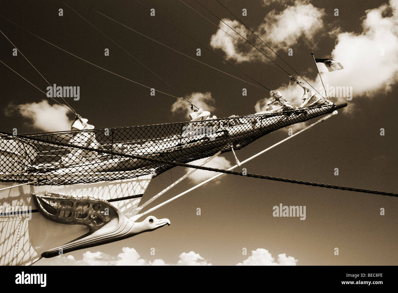 Bow of German tall ship, Gorch Foch Stock Photo - Alamy
