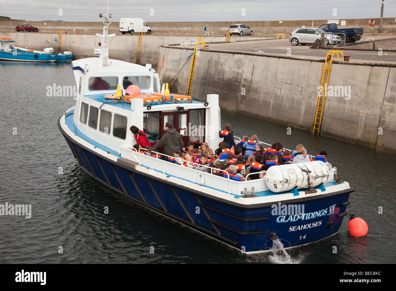 Seahouses harbour school children on hi-res stock photography and ...