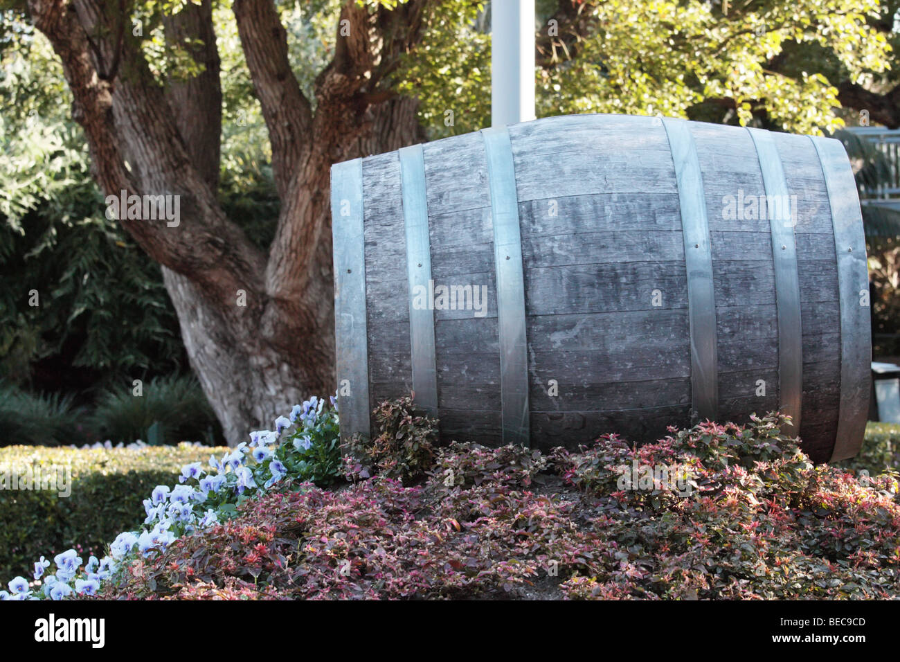 Beer Drum in the Garden Stock Photo - Alamy