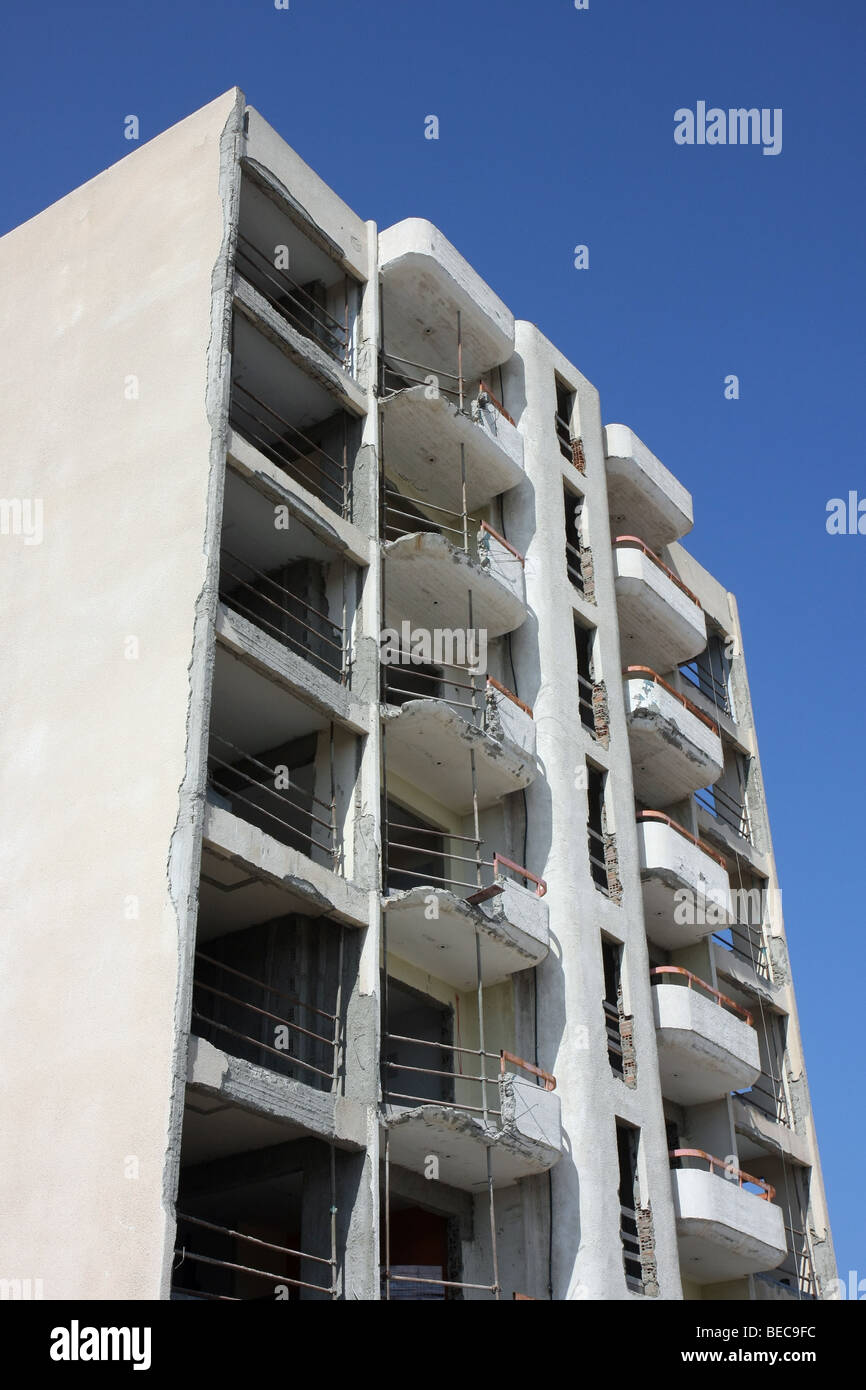 High-rise building being restorated, Larnaca, Cyprus Stock Photo - Alamy