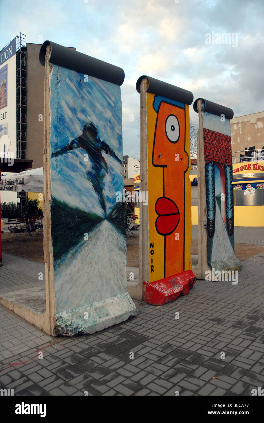 Newly painted sections of the Berlin Wall, Berlin, Germany. - Copyright ...
