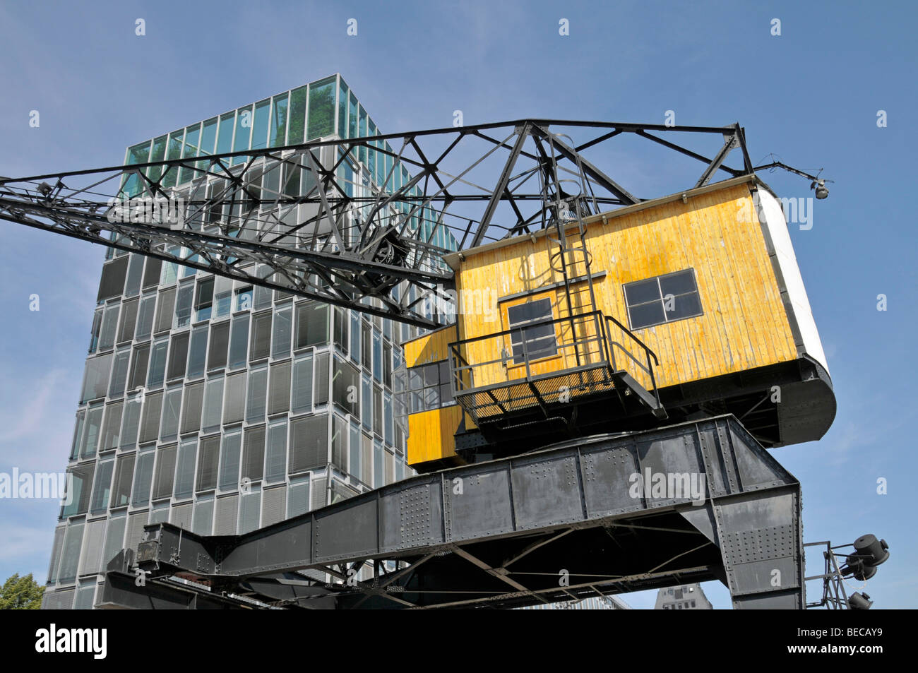 KAP office building on south quay and a historic harbour crane from ...