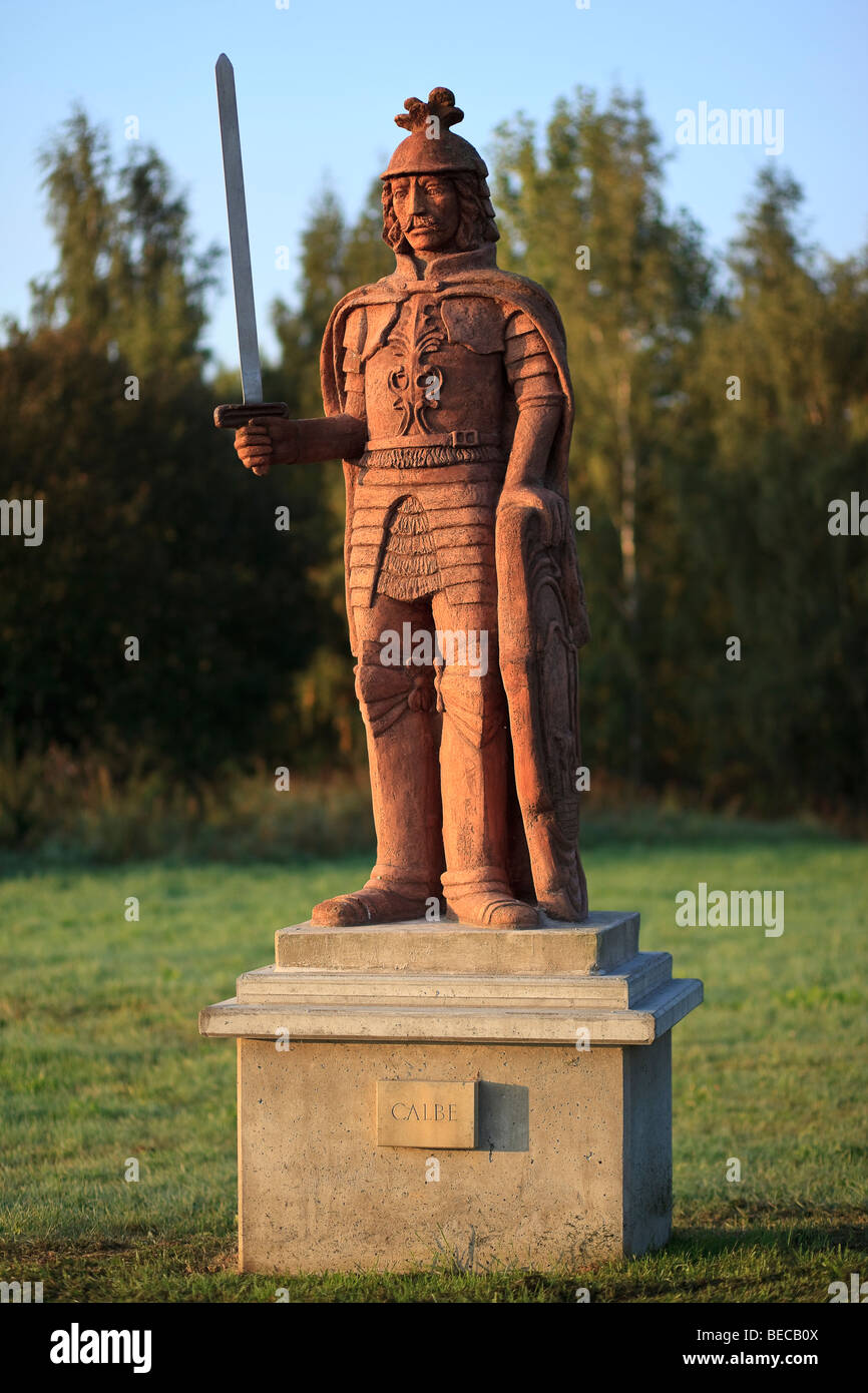 Roland statue of the Roland town Calbe in the Rolandpark, Belgern ...