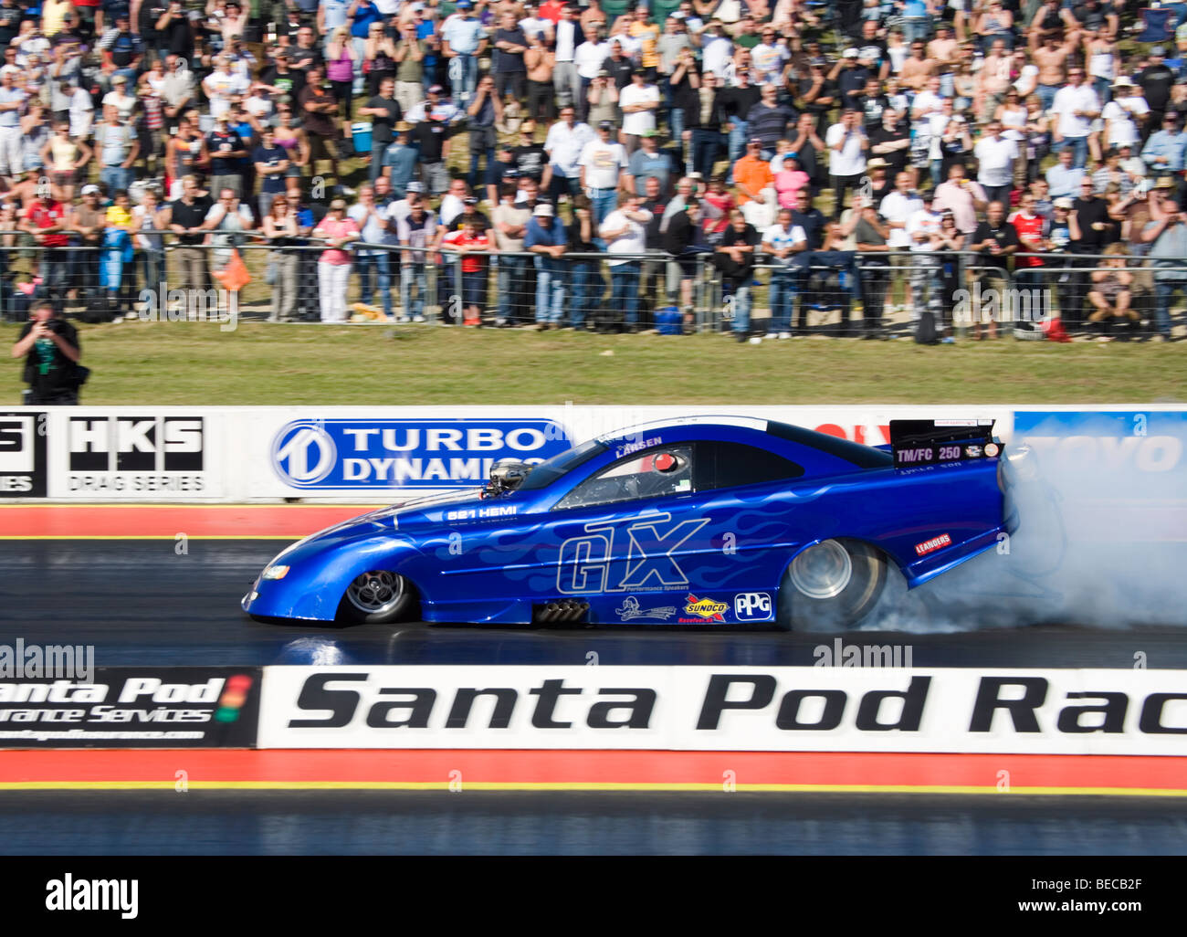 Top Methanol Funny Car dragster driven by Dan Larsen at the FIA ...