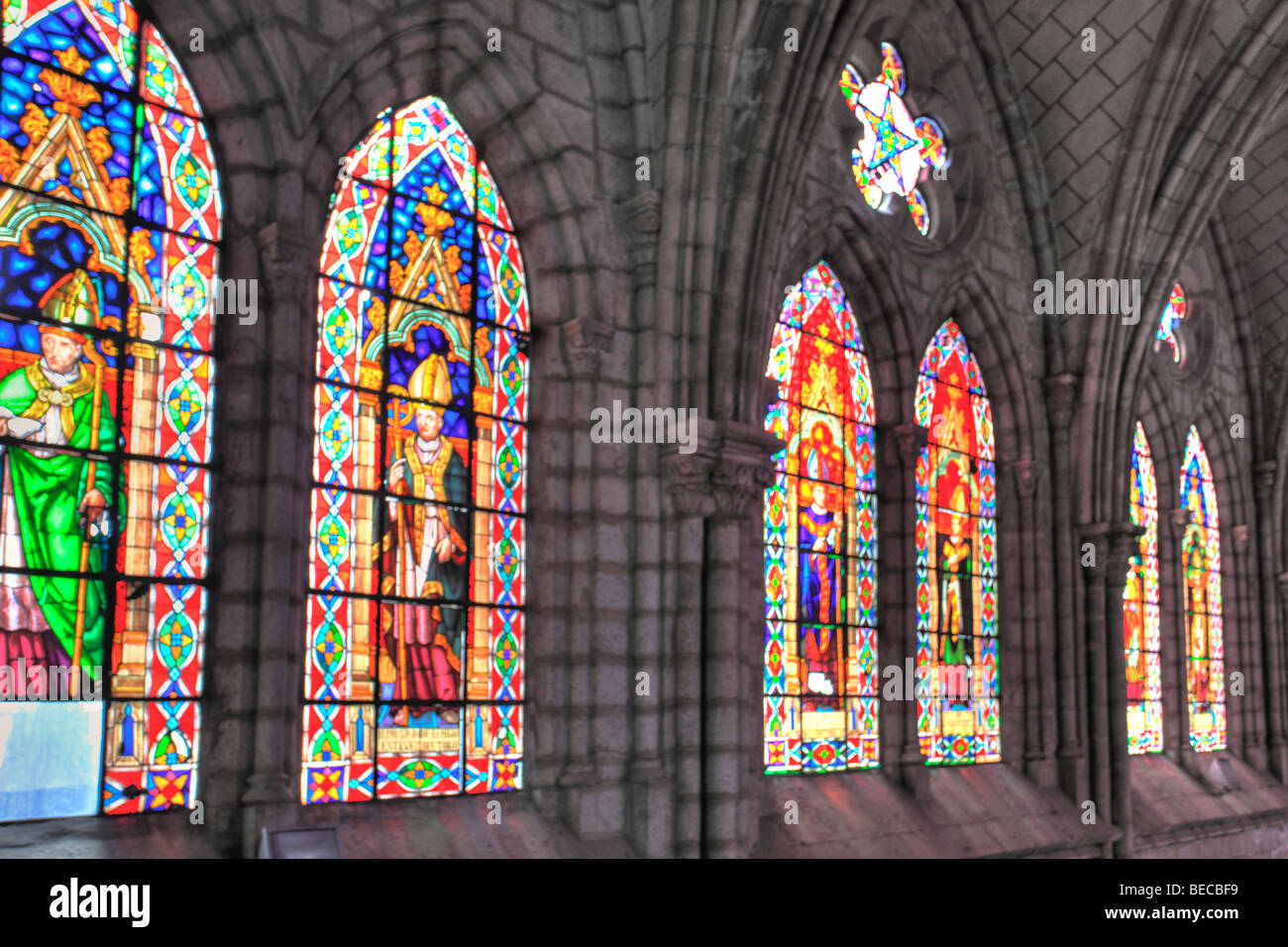 Stained Glass Window, La Basilica, Old Town, Centro Historico, Quito ...