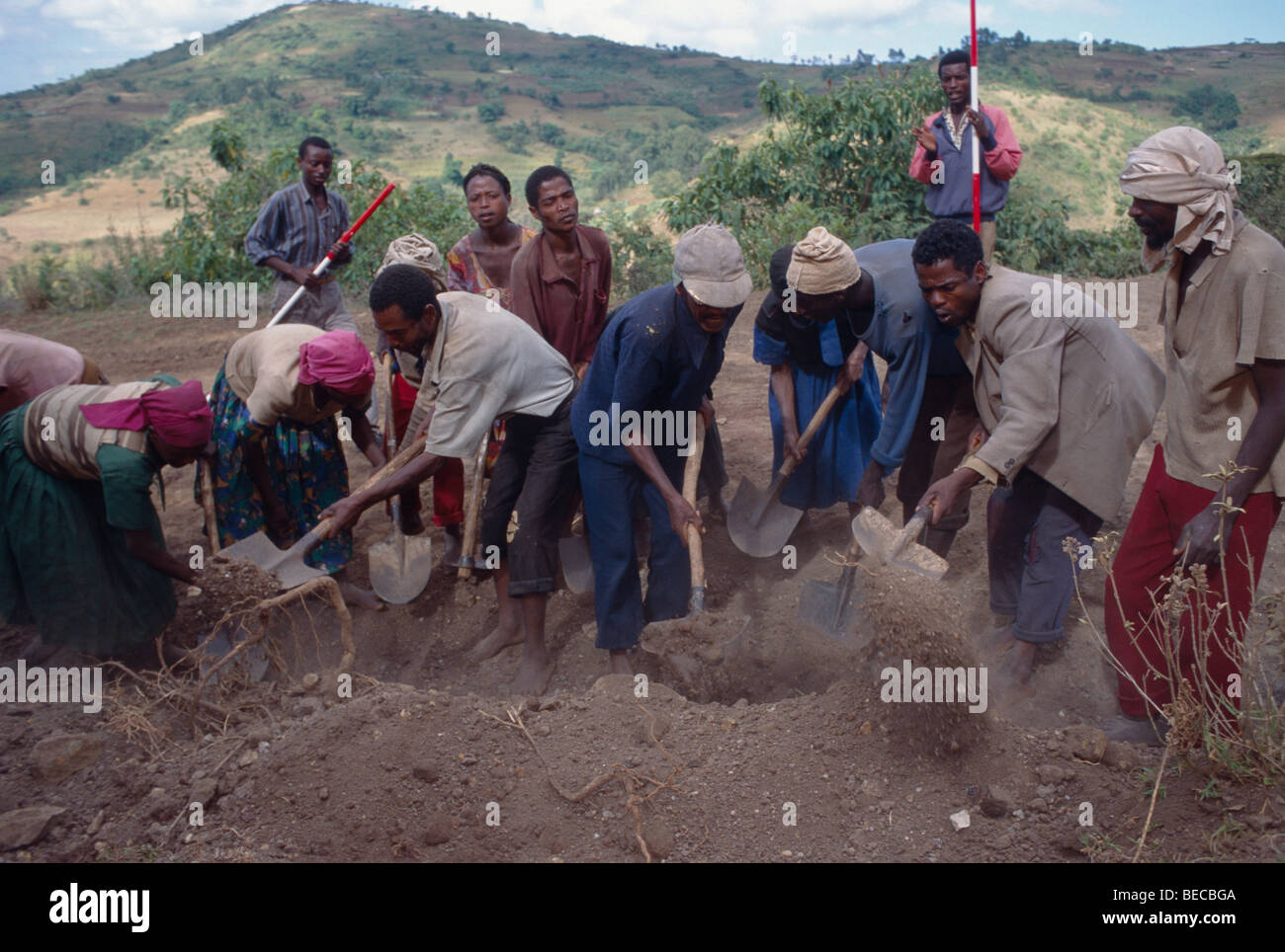 Community repairing a road. The Rift valley, Ethiopia. Africa Stock ...
