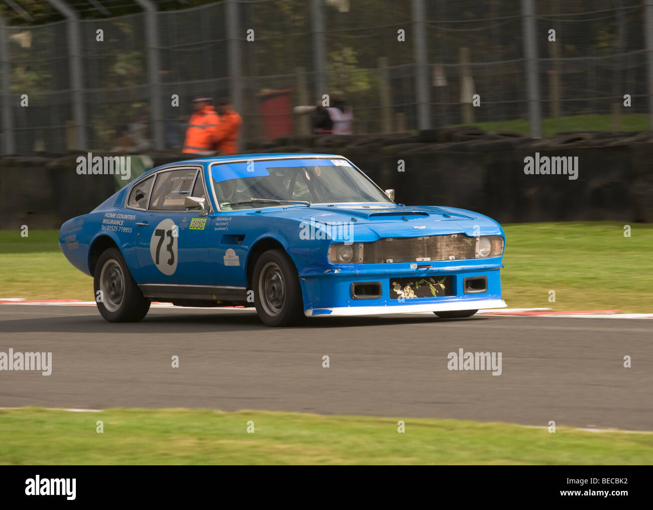 Aston Martin Vantage Leaving Old Hall Corner at Motor Racing Meeting at ...