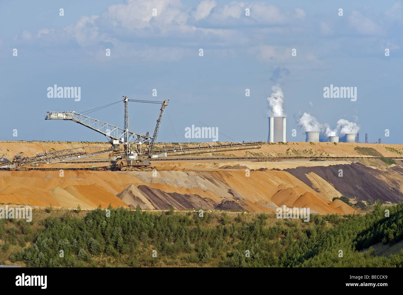 Lignite mine brown coal power station of the rwe hi-res stock ...