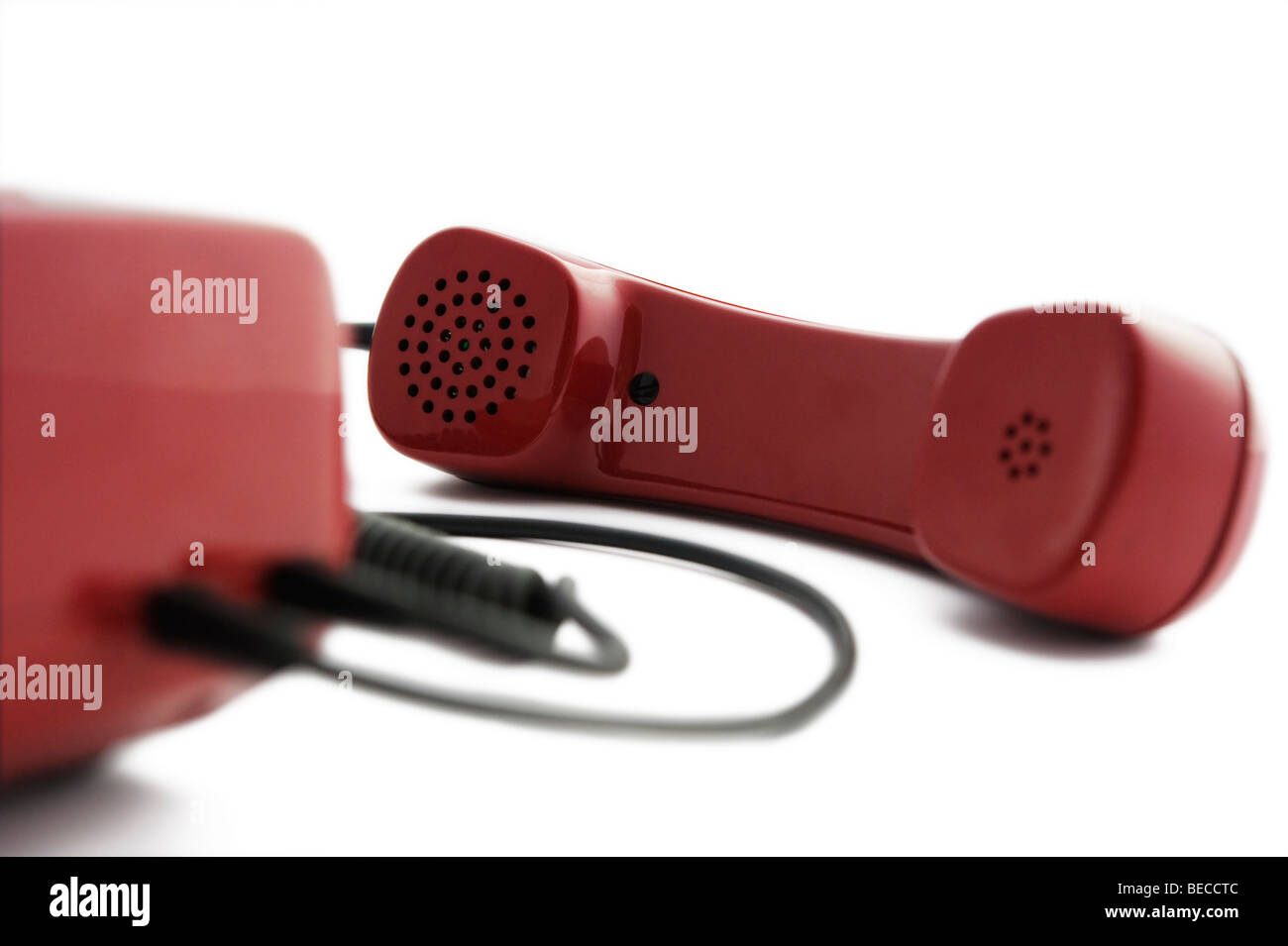 Red telephone receiver and cable hi-res stock photography and images ...