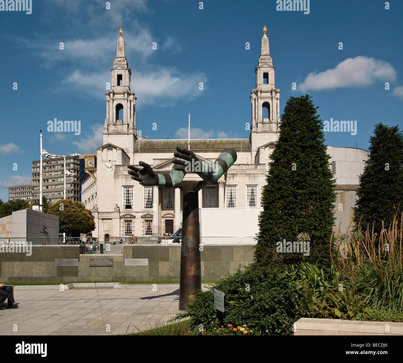 Civic Hall and Mandela Garden Leeds Yorkshire UK Stock Photo - Alamy