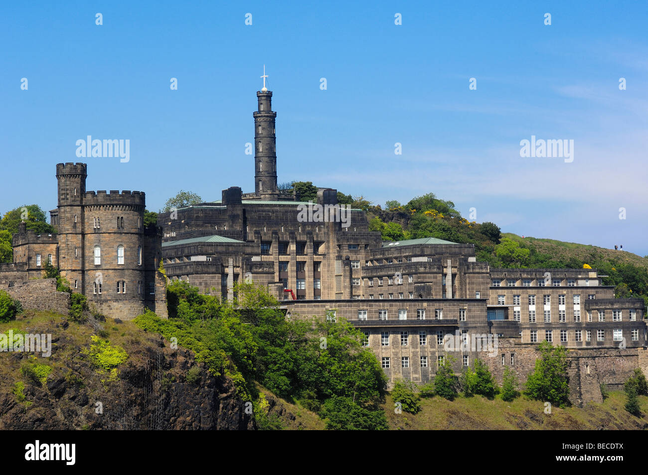 Calton Hill from North bridge. Edinburgh. Lothian Region. Scotland. U.K ...
