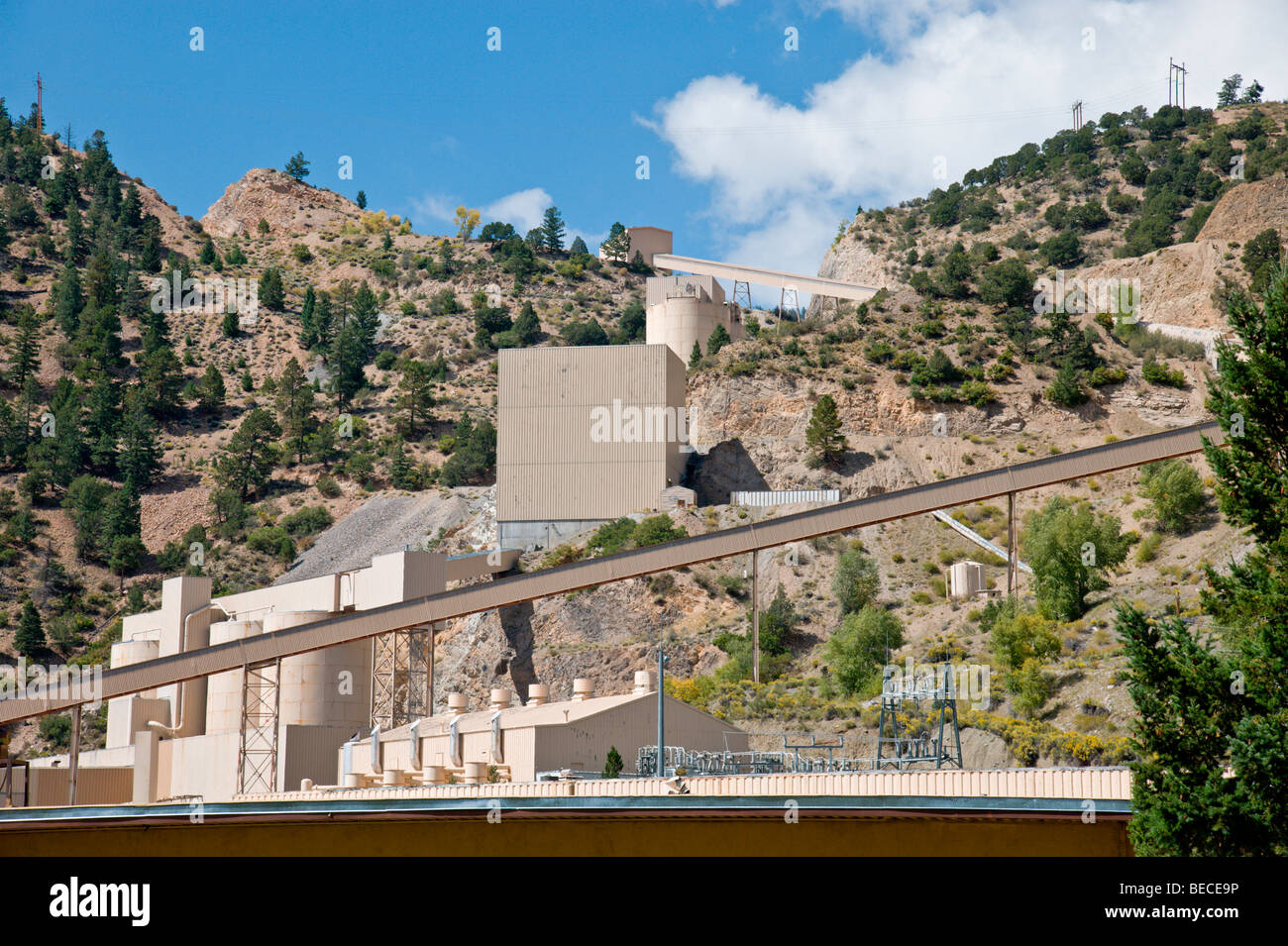 A Chevron mining operation functions on the steep slopes of a mountain ...