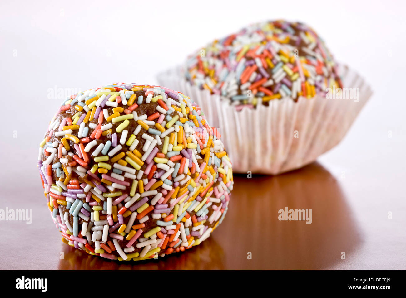 Two rum truffle balls Stock Photo - Alamy