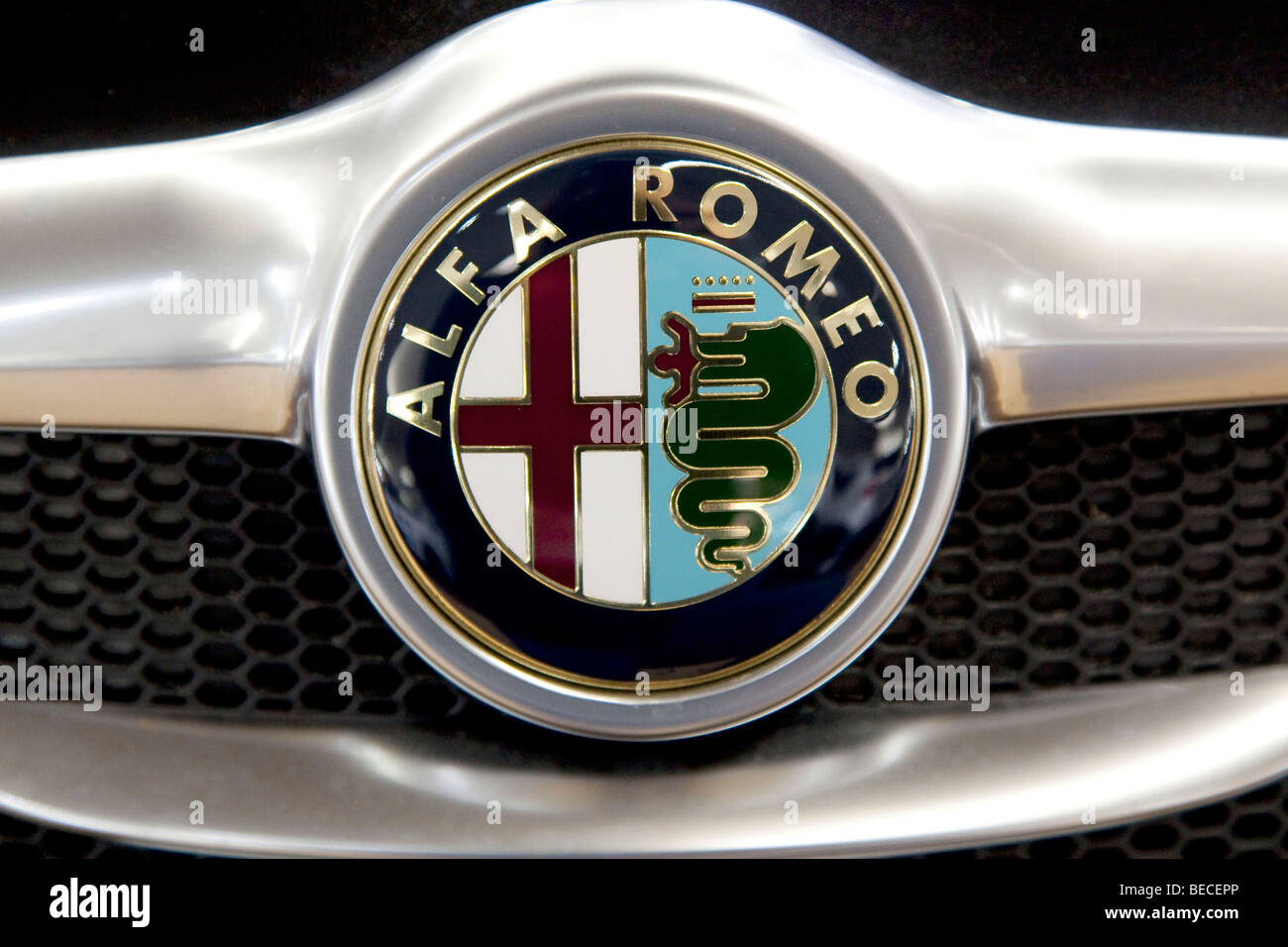 Alfa Romeo emblem on a car Stock Photo - Alamy