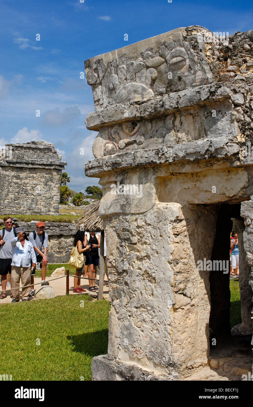 Temple of Frescoes. Mayan ruins of Tulum (1200-1524). Tulum. Quintana ...