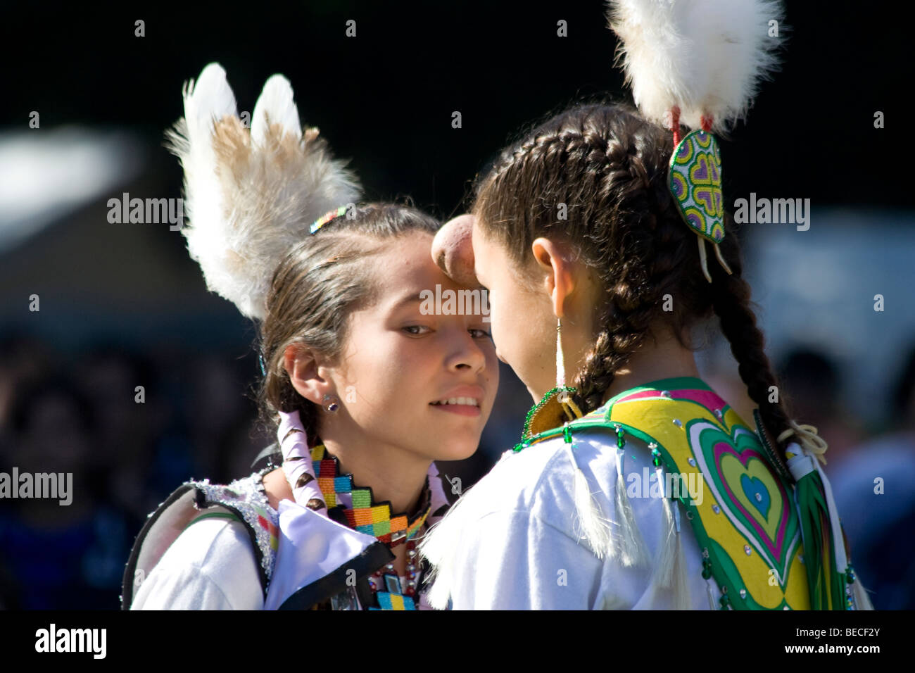 Two native India girls are dancing potato dance. 15th Annual Harvest ...