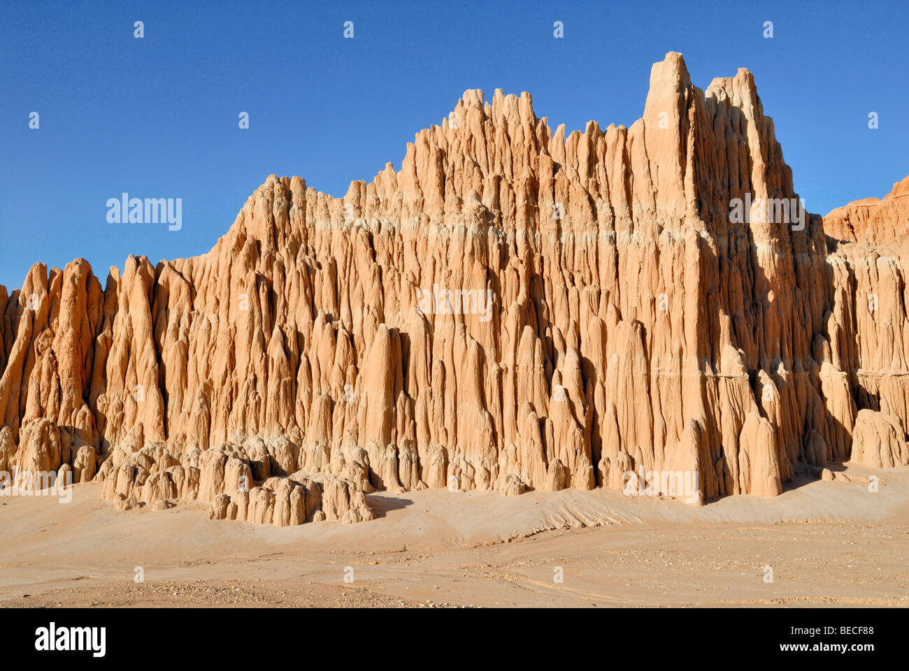 Rock formation, in detail, in the Cathedral Gorge State Park near ...