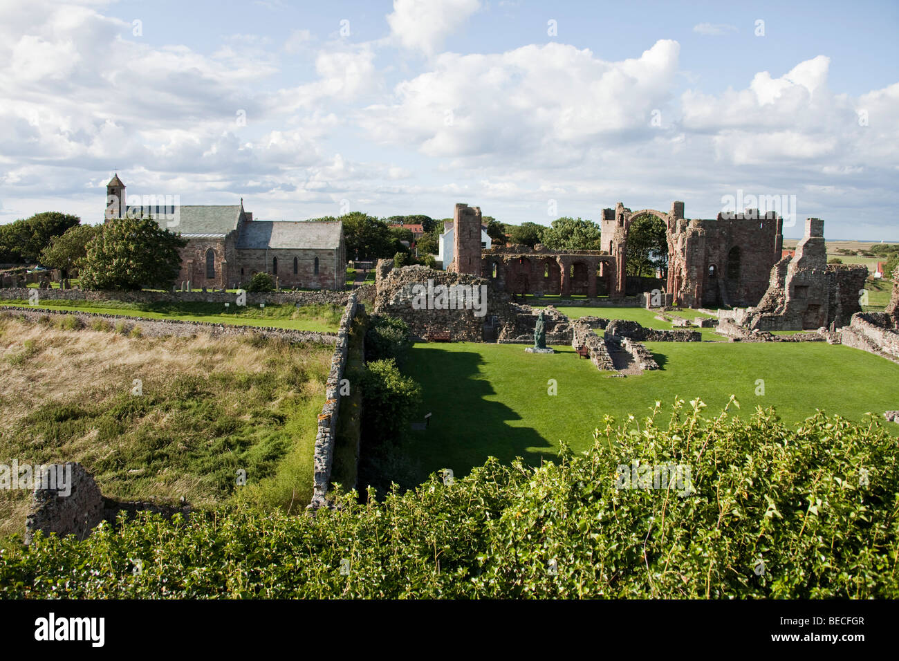 Priory monastery Church , Lindisfarne Holy Island UK Northumberland ...