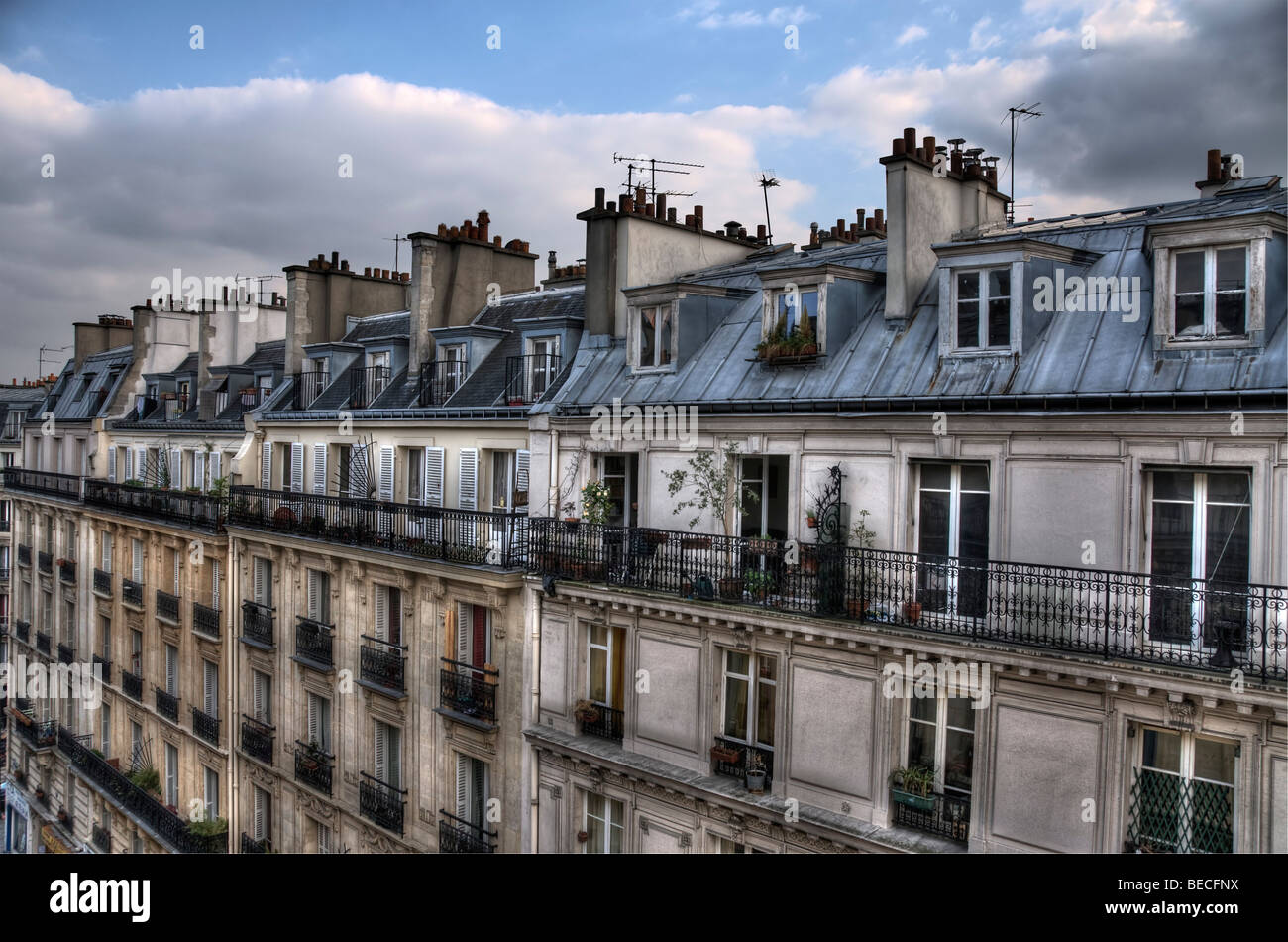 High Dynamic Range of a block of apartment buildings in Paris, France ...
