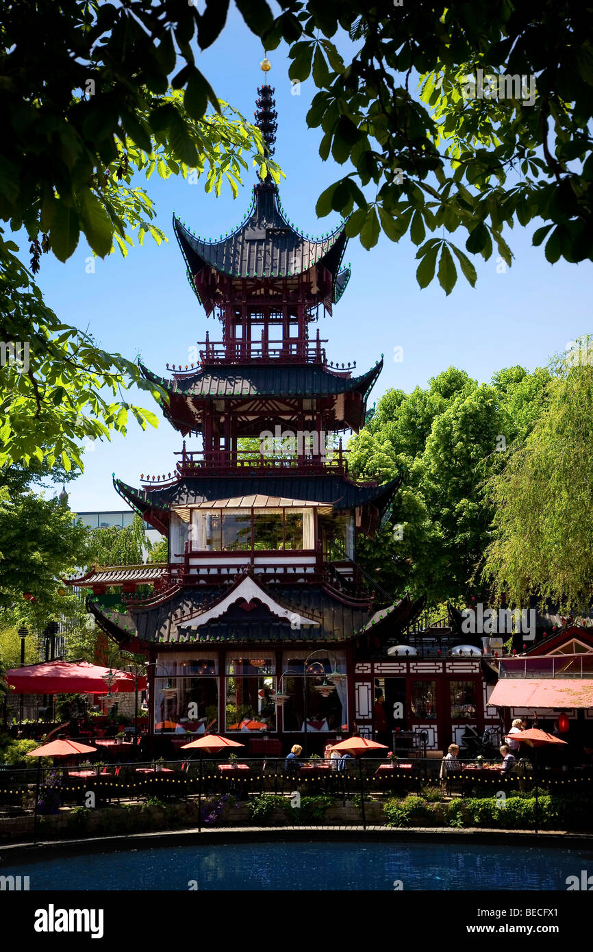 The Chinese Tower in Tivoli, Copenhagen, Denmark Stock Photo - Alamy