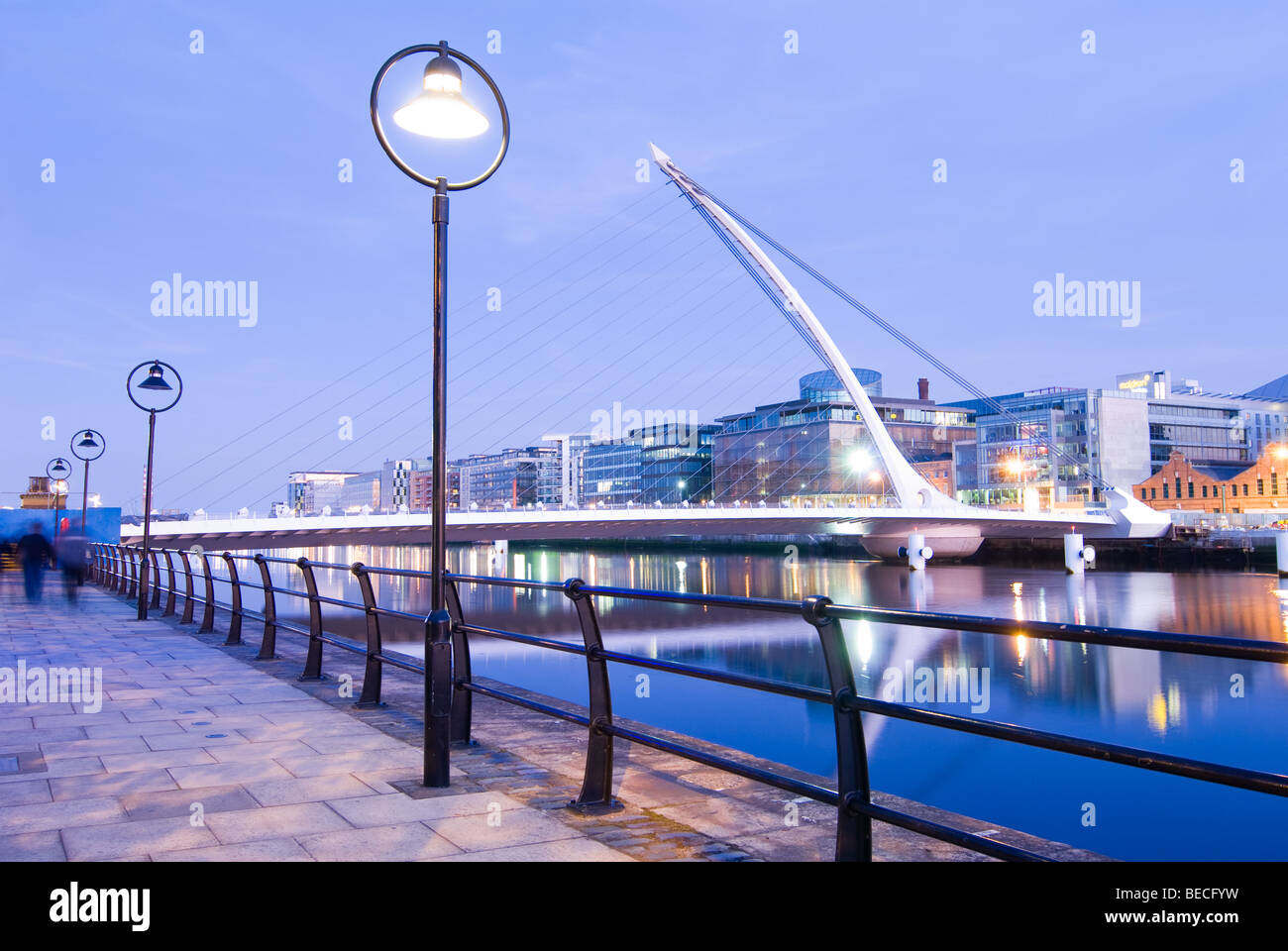 The Samuel Becket Cable Stayed Swing Bridge, Dublin, Ireland Stock ...