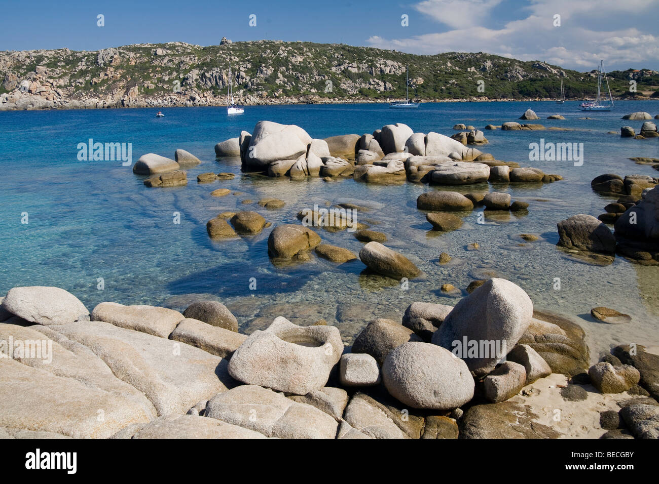 Granite rocks on the beach, Santa Teresa di Gallura, Gallura region ...