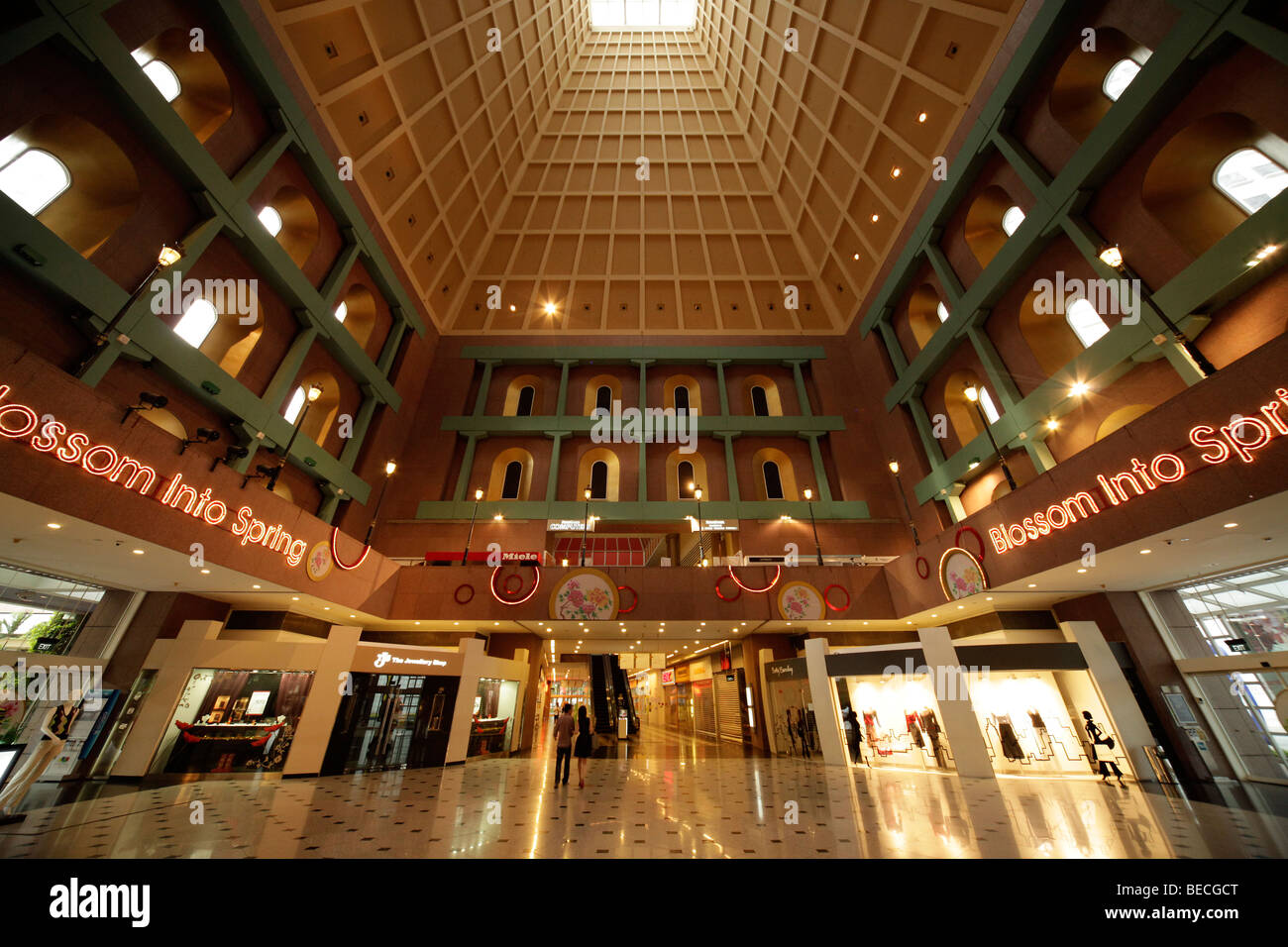Modern architecture in the shopping mall Marina Square in Singapore ...