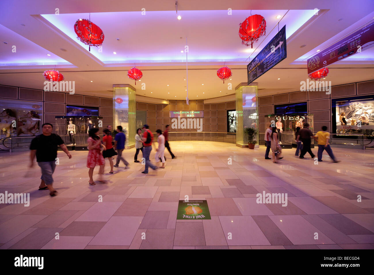 Modern architecture in the shopping mall Marina Square in Singapore ...