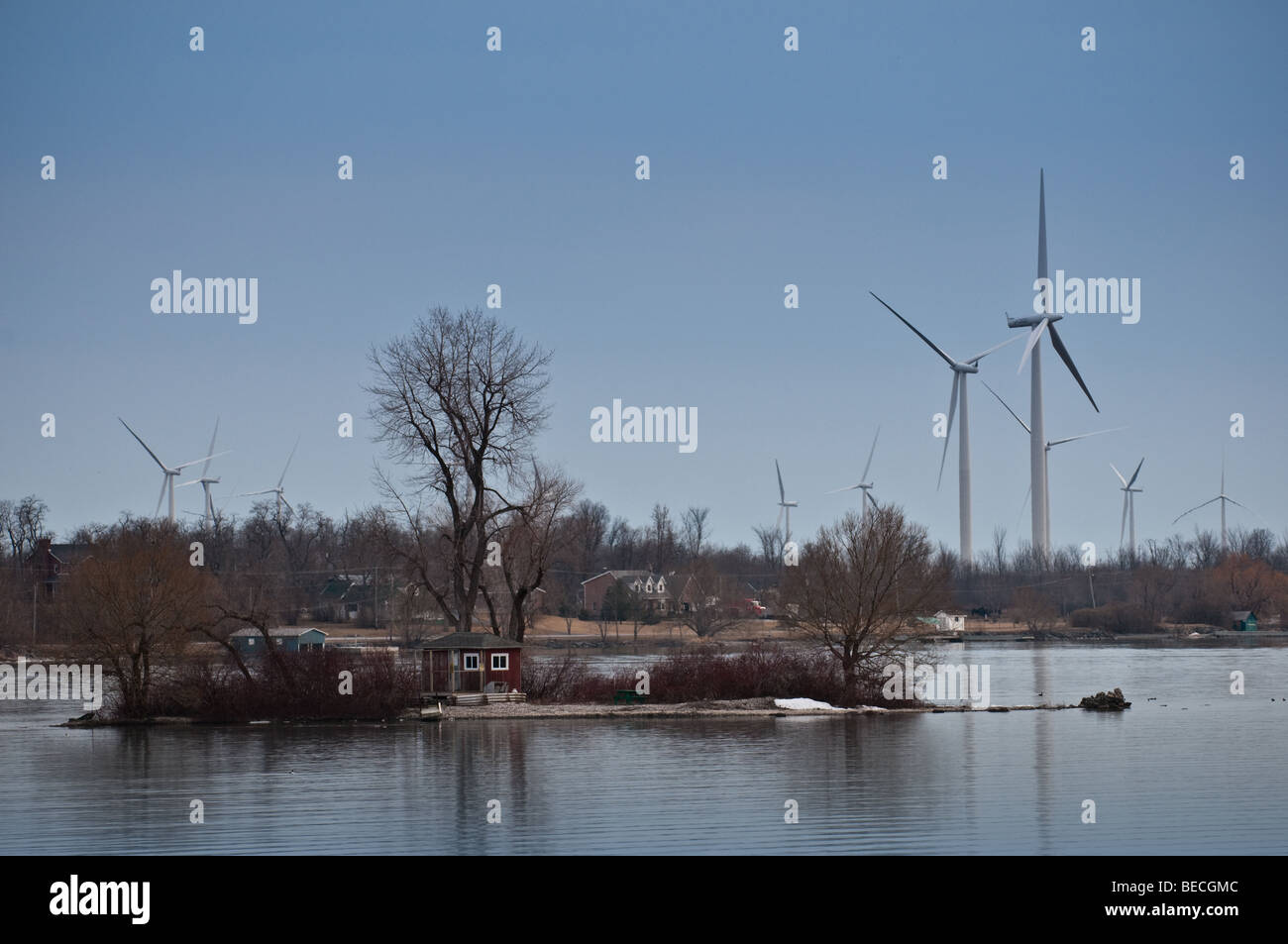 Hydro electric wind farm Stock Photo - Alamy