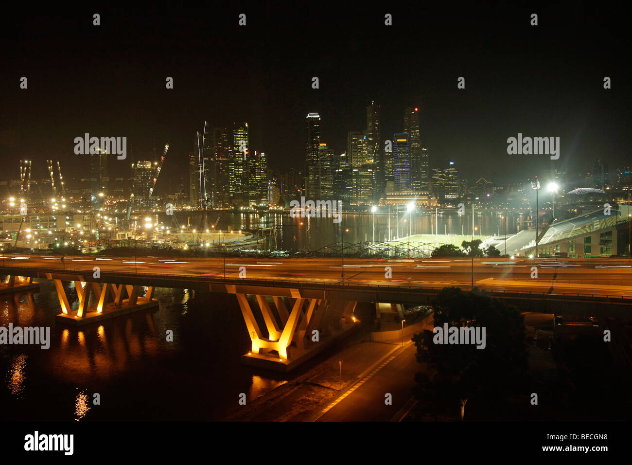 Skyline and freeway, Singapore, Asia Stock Photo - Alamy