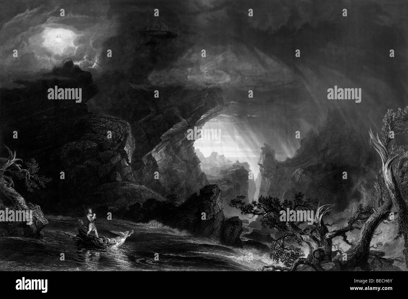 Thomas cole the voyage of life Black and White Stock Photos & Images ...