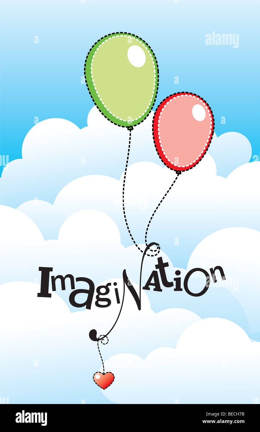 illustration with Imagination text Stock Photo - Alamy