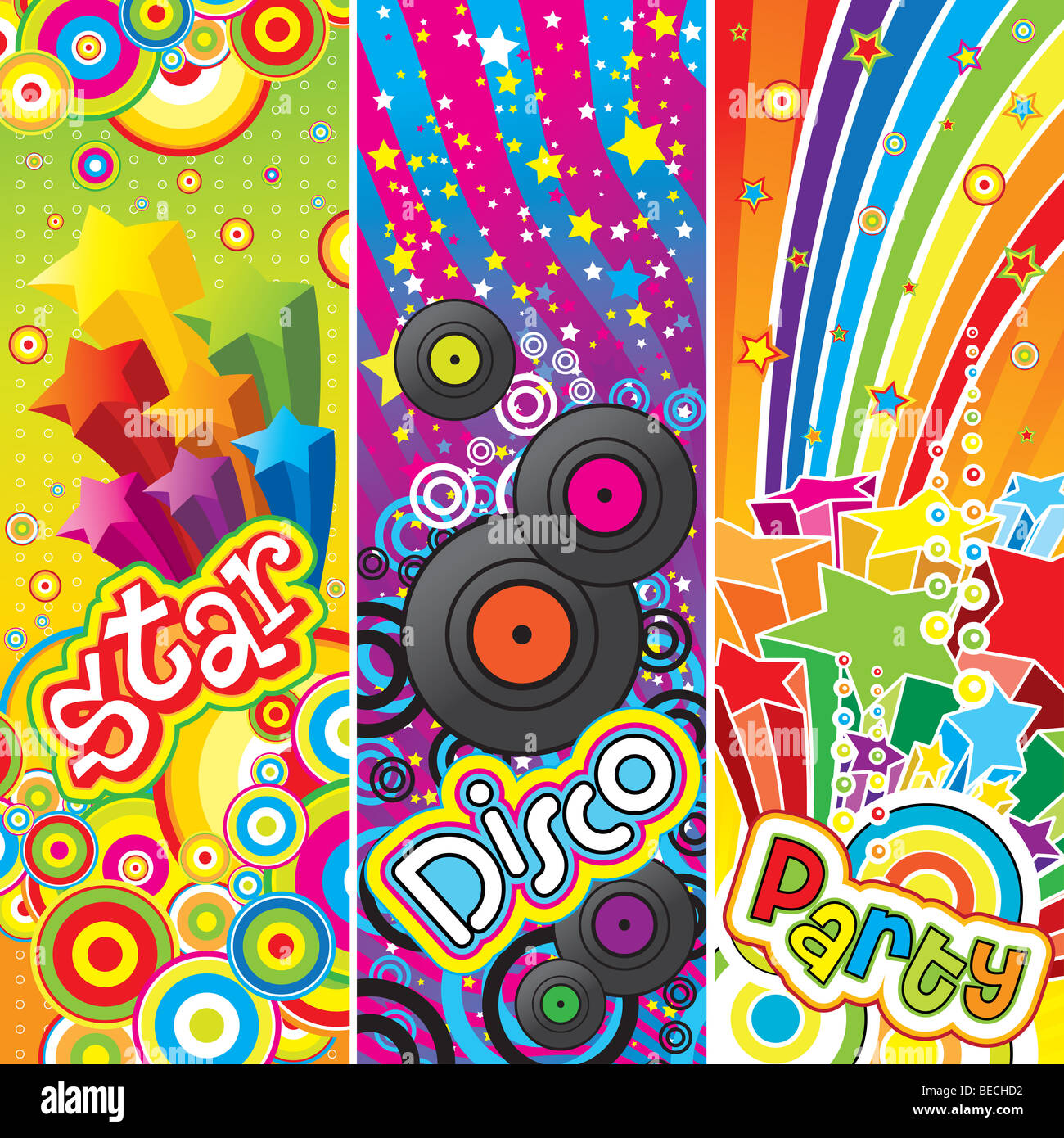 Three party banners Stock Photo - Alamy