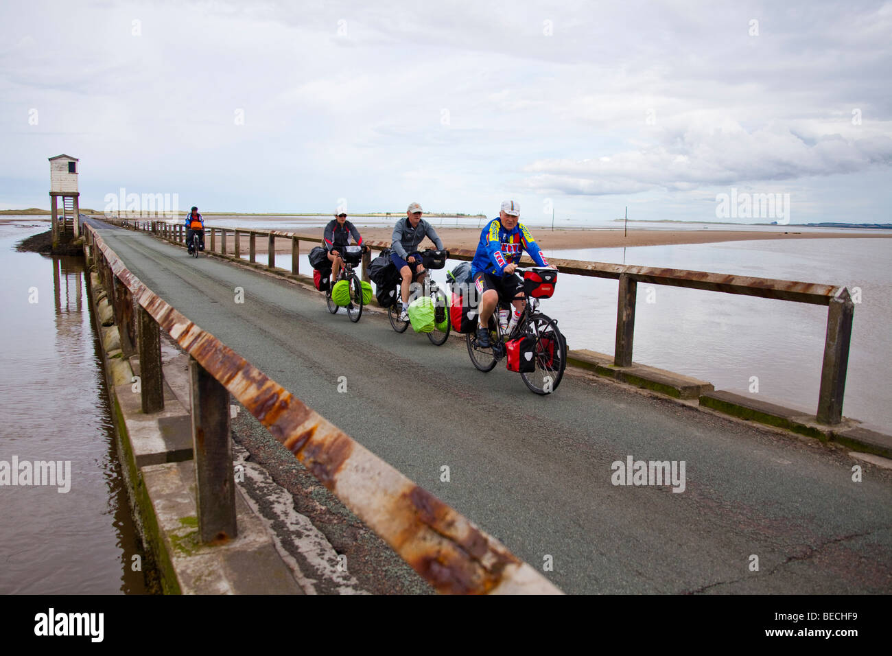 Holy Island Causeway, connecting the island to mainland. Lindisfarne ...
