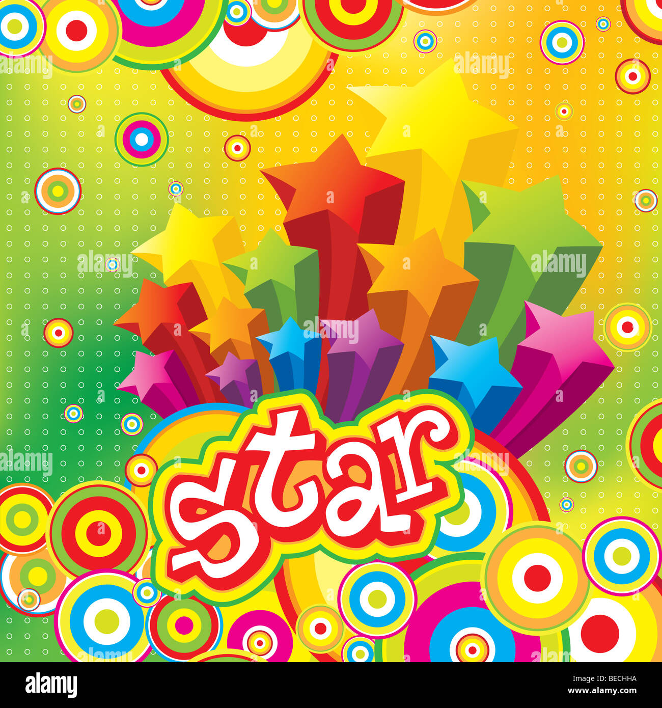 Vector Funky Stars Stock Photo - Alamy