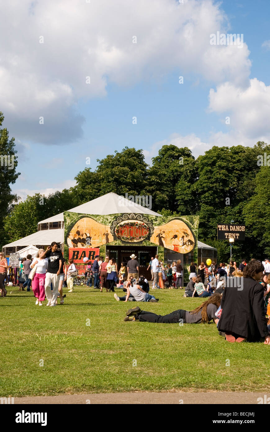 Tea Dance Tent and Bar at Paradise Gardens Festival in Victoria Park in ...