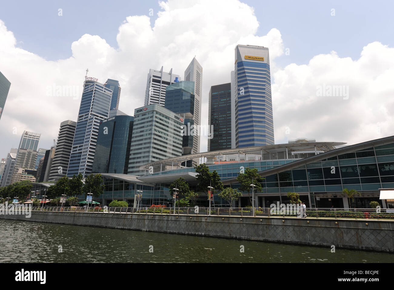 One Fullerton and city skyline, Singapore Stock Photo - Alamy