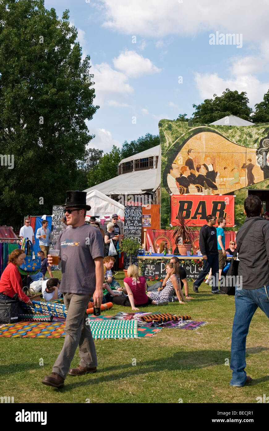Bar at Paradise Gardens Festival in Victoria Park in Hackney, East ...