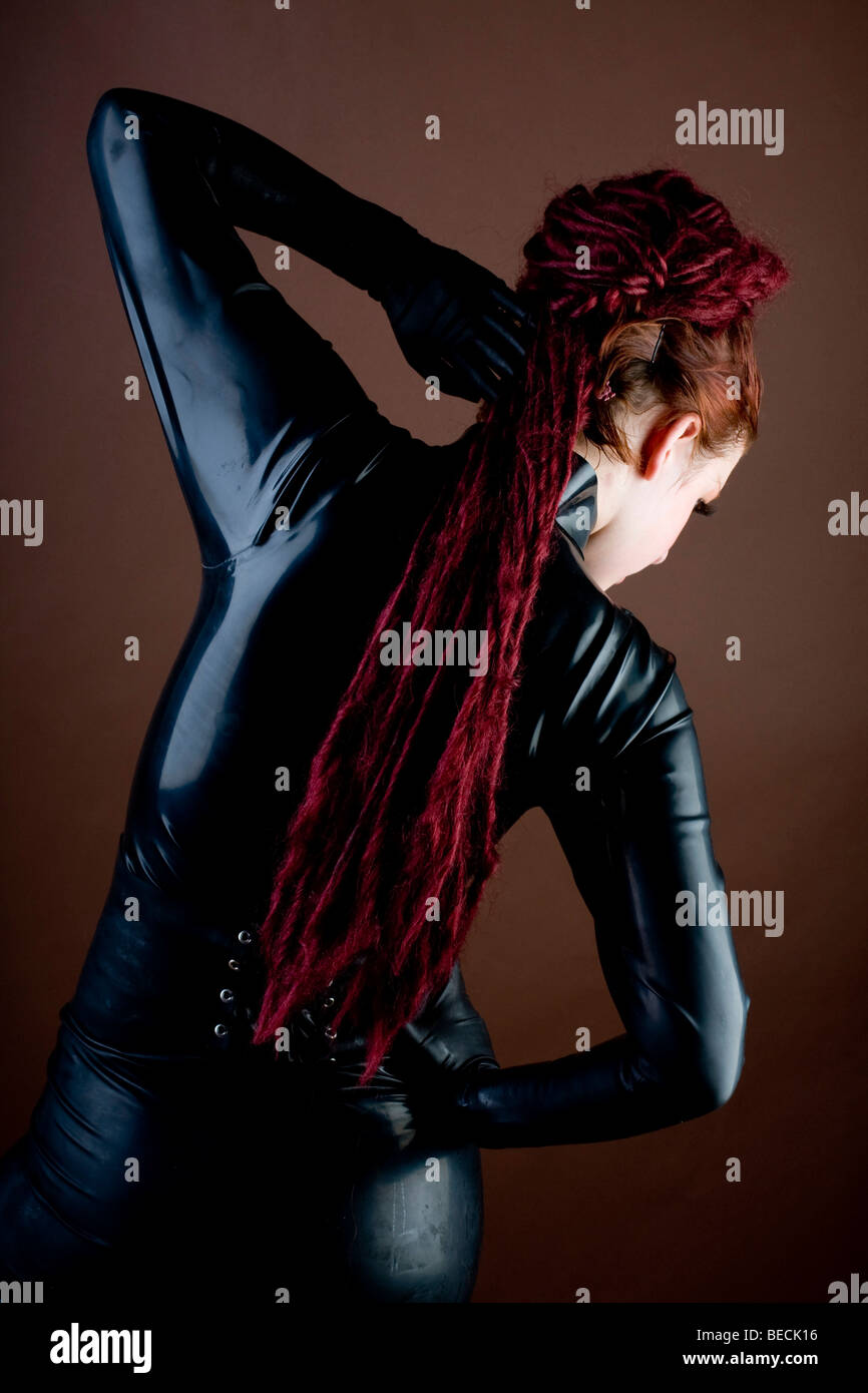 Woman, Gothic, dreadlocks, back Stock Photo - Alamy