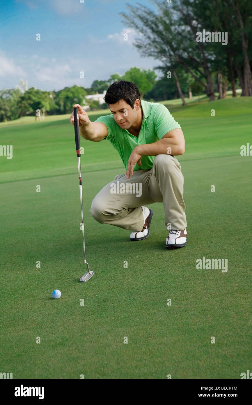 Golfer playing golf in a golf course, Biltmore Golf Course, Coral ...