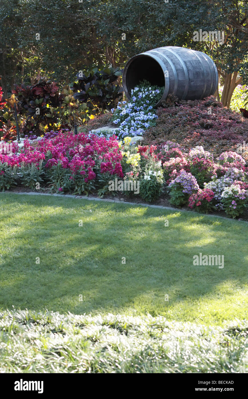 Beer Drum in the Garden Stock Photo - Alamy