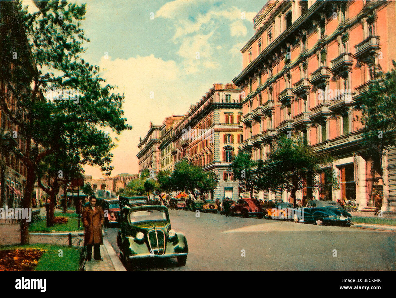 Historical photo around 1930, Via Vittorio Veneto, Rome, Latium, Italy ...