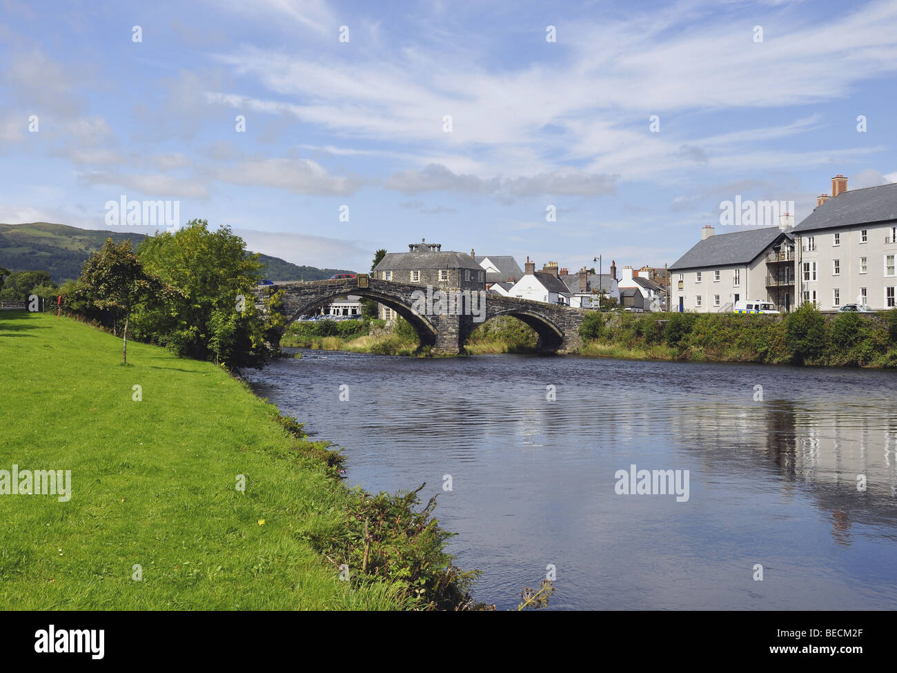 Llanrwst North Wales bridge over the river Conwy Stock Photo - Alamy
